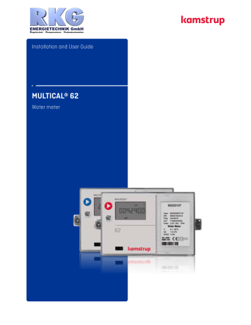 Kamstrup MULTICAL 62 Installation And User Manual | Manualzz