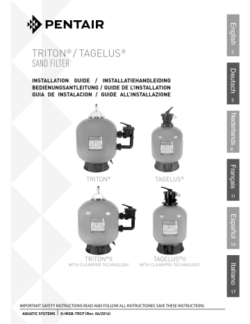 Pentair TAGELUS II, TRITON II, Tagelus Installation Manual | Manualzz