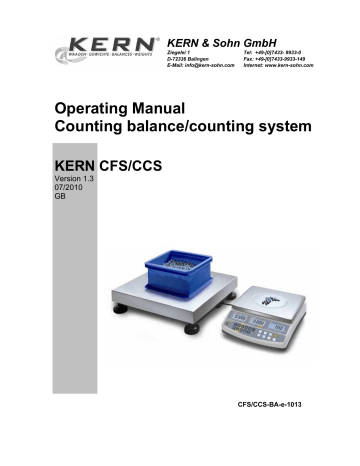 KERN CFS Operating Manual | Manualzz