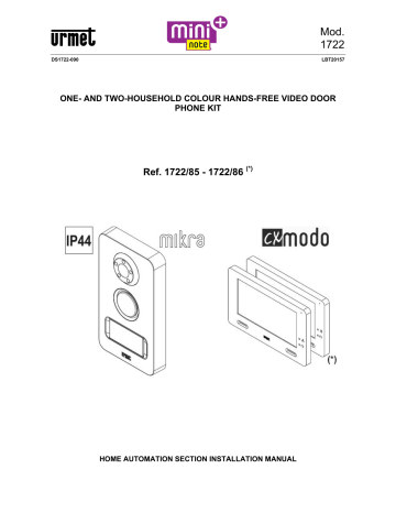 urmet domus 1722 Installation Manual | Manualzz