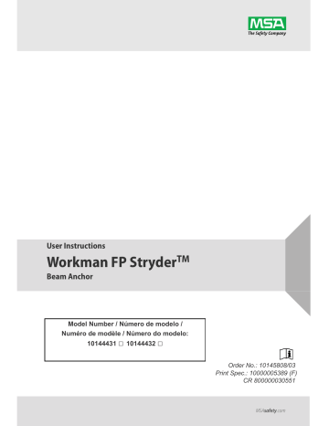 MSA Workman FP Stryder 10144431 User Instructions | Manualzz