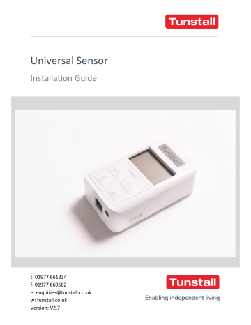 Smoke Detector. Tunstall Universal Sensor | Manualzz
