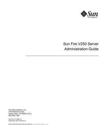 Sun Microsystems V250 Administration Manual | Manualzz