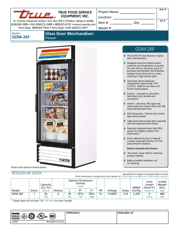 True GDM-26F Specifications | Manualzz