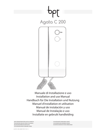 Bpt Agata C 200 Installation And Use Manual | Manualzz
