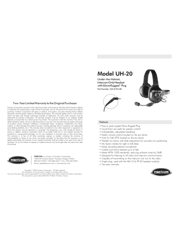 Firecom UH-20 User Manual | Manualzz