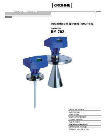 KROHNE BM 702 Installation And Operating Instruction | Manualzz