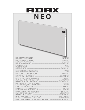Adax NEO User Manual | Manualzz