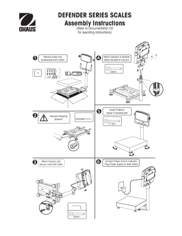OHAUS Defender 3000 Assembly Instructions | Manualzz
