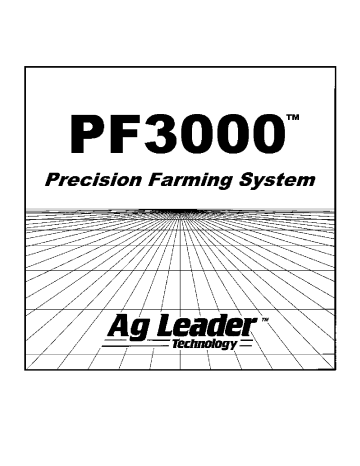 Ag Leader Technology PF3000 Operator's Manual | Manualzz