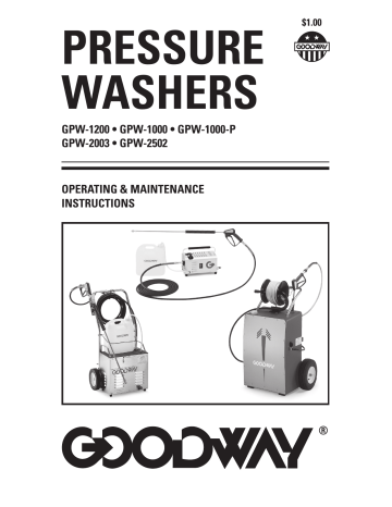 Goodway GPW-1000, GPW-1200 Operating & Maintenance Instructions | Manualzz