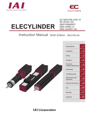 Basic operation. IAI EC-R6, EC-RR6, EC-S6*H series, EC-RR6*AH series, EC-S7*AH series, EC-S6*AH ...