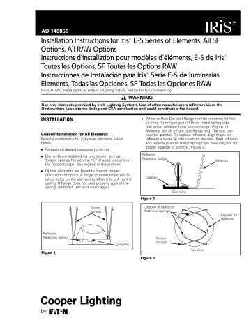 Cooper Lighting Iris E-5 Series Installation Instructions Manual | Manualzz
