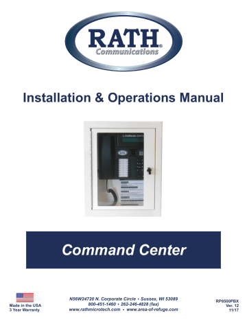 Rath Command Center Installation & Operation Manual | Manualzz