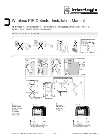 Interlogix RF-EV1016-K4, RF4012I4PI Installation Manual | Manualzz