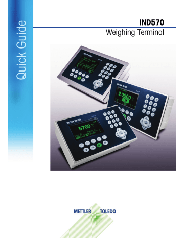 Mettler Toledo IND570 Series Quick Manual | Manualzz