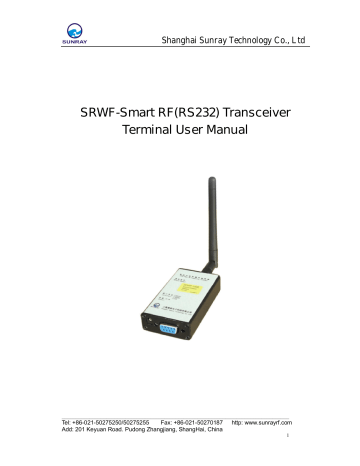 SUNRAY SRWF-Smart RF User Manual | Manualzz