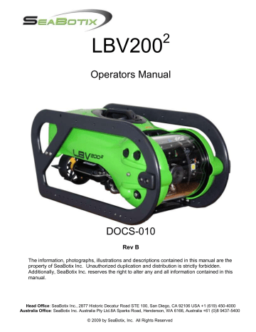 SeaBotix LBV2002 Operator's Manual | Manualzz