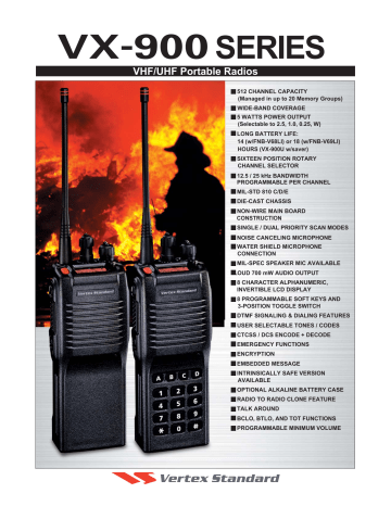 Vertex Standard VX-900V Brochure & Specs | Manualzz