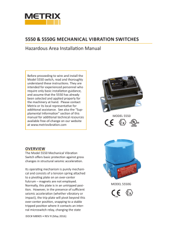 Metrix 5550 Installation Manual | Manualzz
