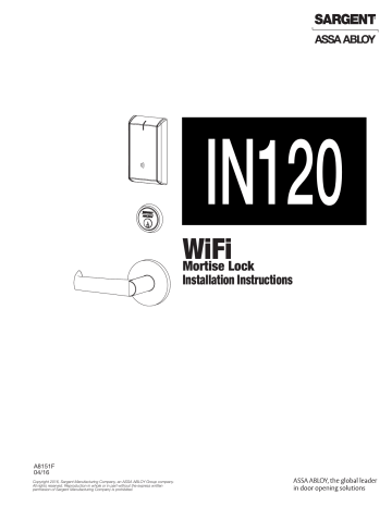 Parts Breakdown. Assa Abloy SARGENT IN120 | Manualzz