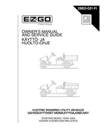 Ezgo MPT 800 2004 Owner's Manual And Service Manual | Manualzz