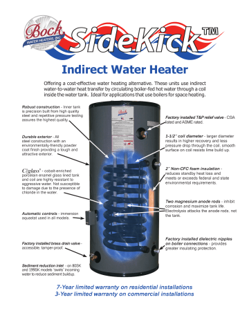Bock Water heaters SideKick 80SK Specification | Manualzz