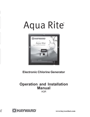 Hayward Aqua Rite Operation And Installation Manual | Manualzz