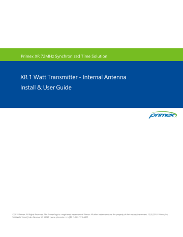 Primex XR PERSONAL SERIES Install & User's Manual | Manualzz