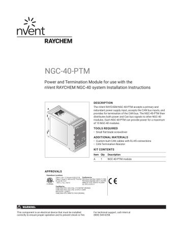 nvent RAYCHEM NGC-40-PTM Installation Instructions Manual | Manualzz