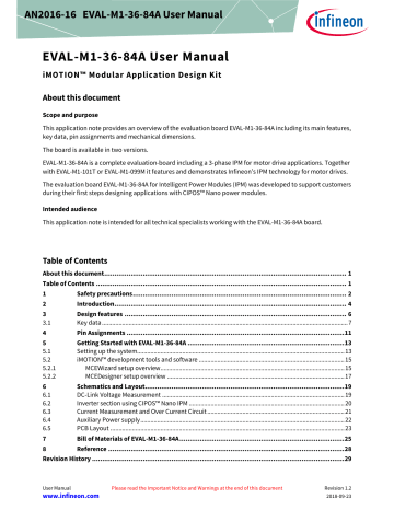 Infineon iMOTION EVAL-M1-36-84A User Manual | Manualzz