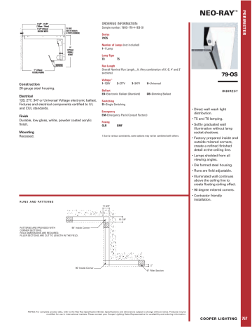 Cooper Lighting NEO-RAY 79-OS Specification Sheet | Manualzz