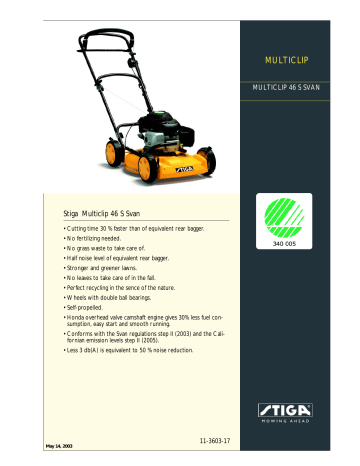 Stiga MULTICLIP 46 S SVAN Specification | Manualzz