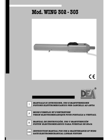 Dea WING 303R Instruction Manual For Use & Maintenance | Manualzz