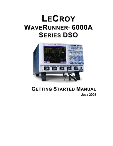 LeCroy WaveRunner 6000A Series Getting Started | Manualzz