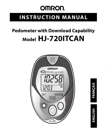 Omron Pedometer with Download Capability HJ-720ITCAN Instruction Manual ...