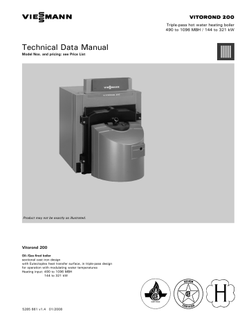 Viessmann VD2-125, VD2-195, VITOROND 200 Technical Data Manual | Manualzz