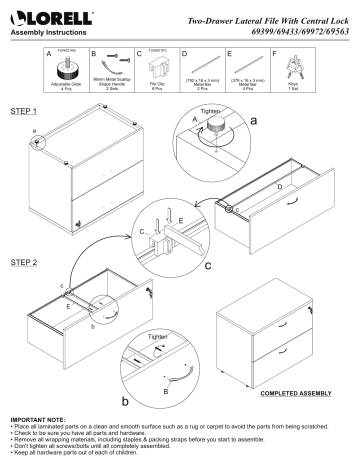 Lorell 69399 Assembly Instructions Manual | Manualzz