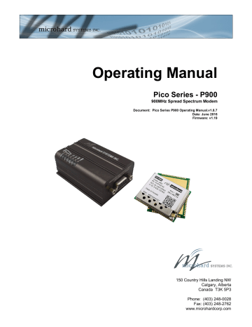 Microhard Systems P900 Operating Manual | Manualzz