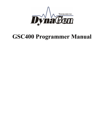 DynaGen GSC400 Series Programmer's Manual | Manualzz
