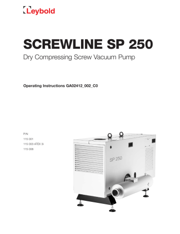 LEYBOLD ScrewLine SP250 Operating Instructions Manual | Manualzz