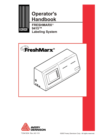 Avery Dennison FRESHMARX 9415 Operating Instructions Manual | Manualzz