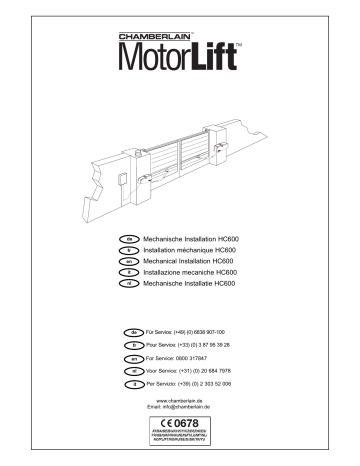 Chamberlain MotorLift HC600 Mechanical Installation Instructions | Manualzz