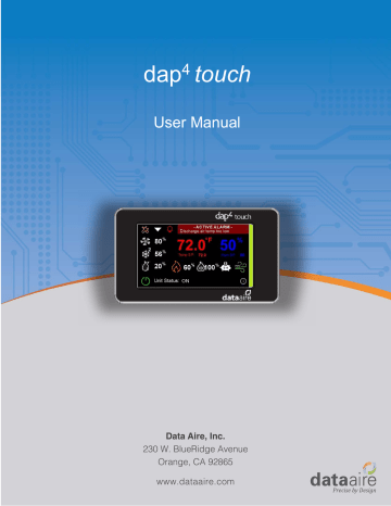 Data Aire dap4 touch User Manual | Manualzz
