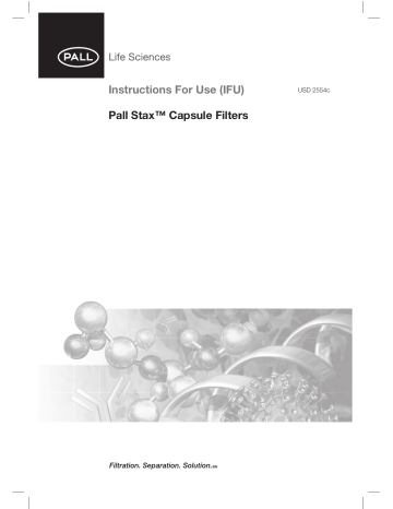 Pall Stax Instructions For Use Manual | Manualzz