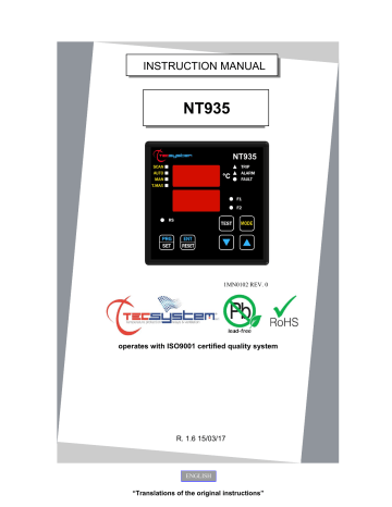 TECSYSTEM NT538, NT538 AD Instruction Manual | Manualzz