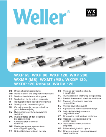 Weller WXP 120 Vartotojo vadovas | Manualzz