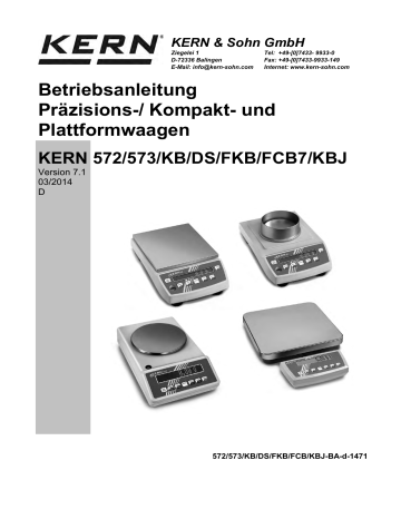 KERN KB Bedienungsanleitung | Manualzz