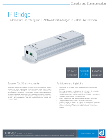 Commend IP-Bridge Installationsanleitung | Manualzz