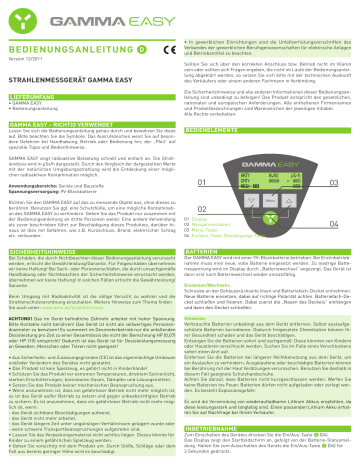 PCE GAMMA EASY Bedienungsanleitung | Manualzz